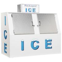China Double slant doors ice merchandiser for gas station bagged ice stroaged for sale