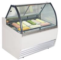 China Vertical Fast Cooling Ice Cream Showcase Freezer 10*1/3 Pan for sale