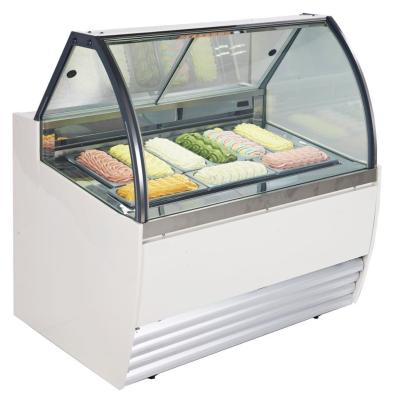 China Vertical Fast Cooling Ice Cream Showcase Freezer 10*1/3 Pan for sale