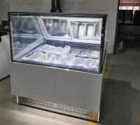 China Curved Glass Door Ice Cream Refrigerator Frozen Popsicle Display Cabinet for sale