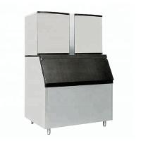 China Commercial 800kg/day Ice Maker Machine, Stainless Steel Ice Making Ice Storage Cube Ice Machine for sale
