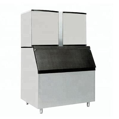 China Commercial 800kg/day Ice Maker Machine, Stainless Steel Ice Making Ice Storage Cube Ice Machine for sale