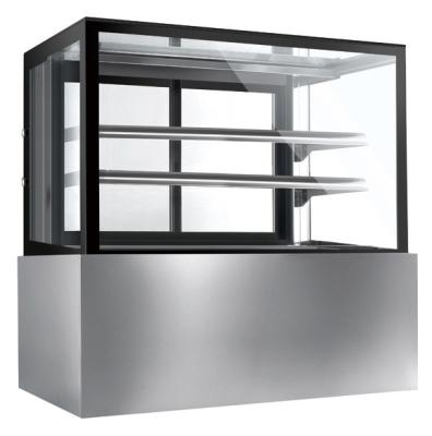 China 5ft Square Refrigerated Pastry Showcase , Glass Door Cake Display Fridge for sale