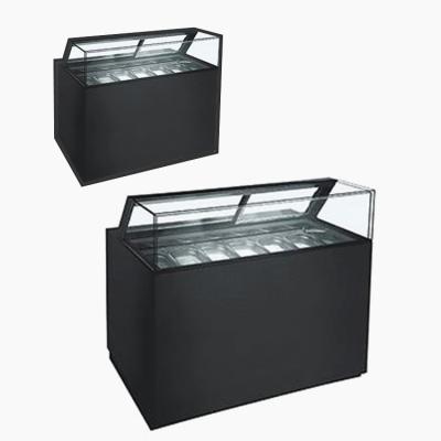 China 7/ 8 /9 Pans Marble or Stainless Steel Base Ice Cream Display Cases for sale