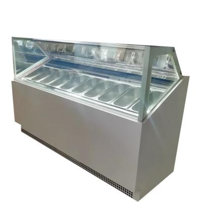 China Single Row Italian Gelato Fridge Freezer Ice Cream Showcase for sale