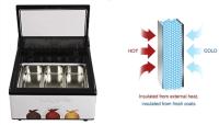 China Small Desktop Ice Cream Showcase Square Glass Display Freezer for Hotel for sale