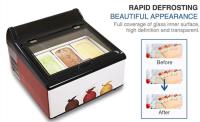 China Small Desktop Ice Cream Showcase Square Glass Display Freezer for Hotel for sale