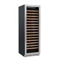 China Professional Supplier Stainless Steel Glass Door Free Standing Wine Cooler 176 Bottles for sale
