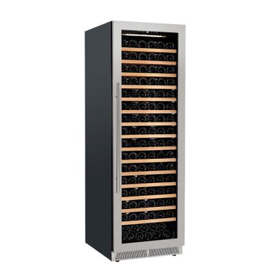 China Professional Supplier Stainless Steel Glass Door Free Standing Wine Cooler 176 Bottles for sale
