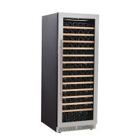 China Professional Supplier Stainless Steel Glass Door Free Standing Wine Cooler 176 Bottles for sale