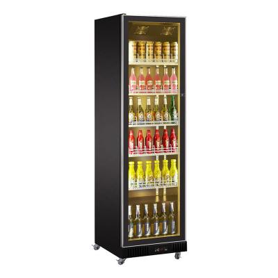 China 400L Full Glass Display Beverage Refrigerator, Beer Vertical Cooler With LED Lights for sale