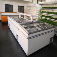China Supermarket Refrigeration Equipment Chest Display Freezer Double Island Freezer with Glass Door for sale