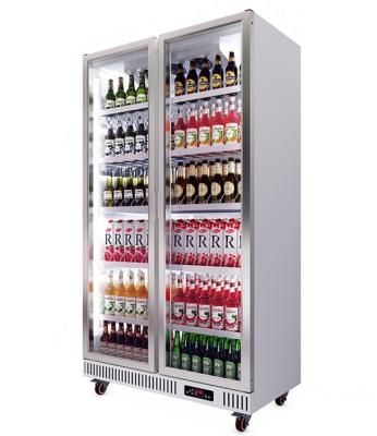 China Vertical  Commercial Glass Door Freezer Fan Cooling Display Fridge For Beer Drinks for sale
