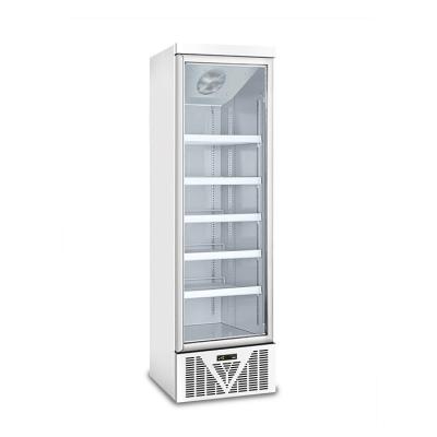 China Bottom Mount Type Commercial Glass Freezer With Automatic Drain Water Evaporating System for sale