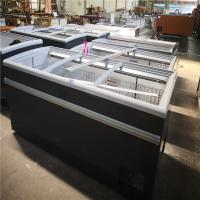 China Supermarket glass sliding door chest single temperature island display deep freezer for sale