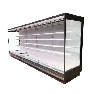 China R22 Upright Open Front Chiller Milk Juice Display Refrigerator for sale