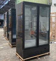 China Factory double glass door beverage display freezer refrigerator with good quality for supermarket for sale