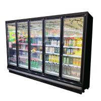 China Commercial Supermarket Refrigeration Open Chillers With Glass Door for sale