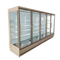 China Fan Cooling Supermarket Multideck Display Refrigerator With Glass Door for sale