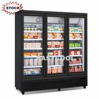 China Ice Cream Upright Display Freezer 1200L Glass Door Vertical Showcase Freezer for sale