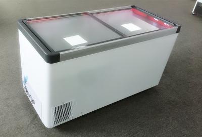 China High quality Big Capacity Curved Glass Top Island Freezer seafood display freezer for sale
