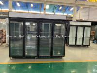 China Upright 4 Glass Doors Supermarket Beverage Refrigerated Display Showcase for sale