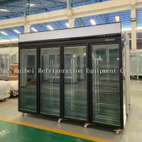 China Supermarket glass door display showcase upright freezer refrigerator with fan cooling system for sale