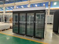 China Upright 4 Glass Doors Supermarket Beverage Refrigerated Display Showcase for sale