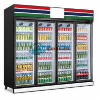 China Commercial 4 doors refrigerator freezer glass door display cooler for sale