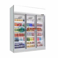 China Display fridge supermarket 3 doors beverage chiller glass door refrigerator showcase for sale