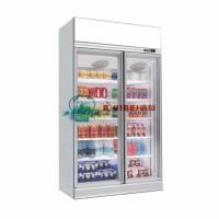 China Supermarket 2~8C glass door beverage cooler upright display refrigerator for sale