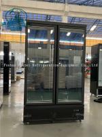 China Double Glass Door Refrigerator Freezer Energy Drinks Display Cooler for sale