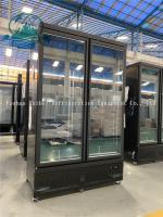 China Double Glass Door Upright Display Freezer -18 To -22C Bottom Mount Compressor for sale