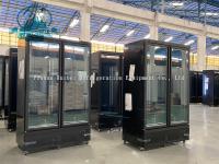 China Double Glass Door Refrigerator Freezer Energy Drinks Display Cooler for sale