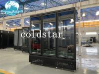 China RUIBEI Auto Defrost Upright Beverages Showcase Double Glass Doors Freezer Refrigerator for sale