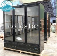 China RUIBEI Auto Defrost Upright Beverages Showcase Double Glass Doors Freezer Refrigerator for sale