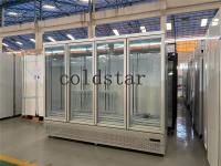 China Upright Beverage Display Cooler Four Glass Door Vertical Showcase Cold Drink/Soft Drink Refrigerator for sale