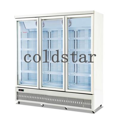 China 2~8℃ R290 Supermarket fridge glass door cold drink upright cooler display case for sale