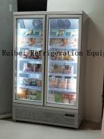 China Double Door Commercial Refrigerator upright cooler /refrigeration display case for sale