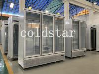 China Supermarket 3 Doors Refrigerator Showcase 2~8℃ Upright Glass Door Fridge for sale