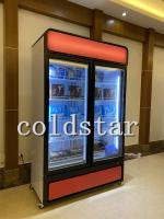 China Commercial Display Drink Refrigerator Glass Doors 1000L Cooler Showcase for sale