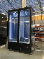 China Supermarket 2 Glass Doors Beverage Cooler Equipment Bottom Mount Vertical Display Fridge for sale