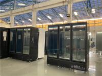 China Commercial Cold Drink Refrigerator 3 Doors Glass Freezer For Seafood Meat for sale