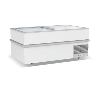 China Top Glass Flat Door Island Display Freezer For Supermarket horizontal glass freezer for sale