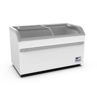 China Display hard ice cream chest freezer with curved glass top horizontal freezer for shop for sale