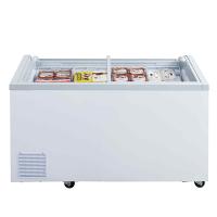 China Display hard ice cream chest freezer with curved glass top horizontal freezer for shop for sale