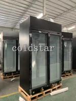 China Supermarket 2~8C glass door beverage cooler upright display refrigerator for sale