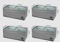 China Supermarket refrigeration equipment chest display freezer double island freezer with glass door for sale