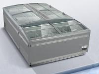 China Supermarket refrigeration equipment chest display freezer double island freezer with glass door for sale