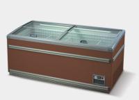 China Frozen meat and fish display island used glass door deep fridge for supermarket for sale